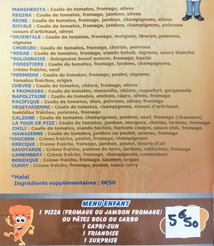 La tour de pizz' à Dourges - menu et photos