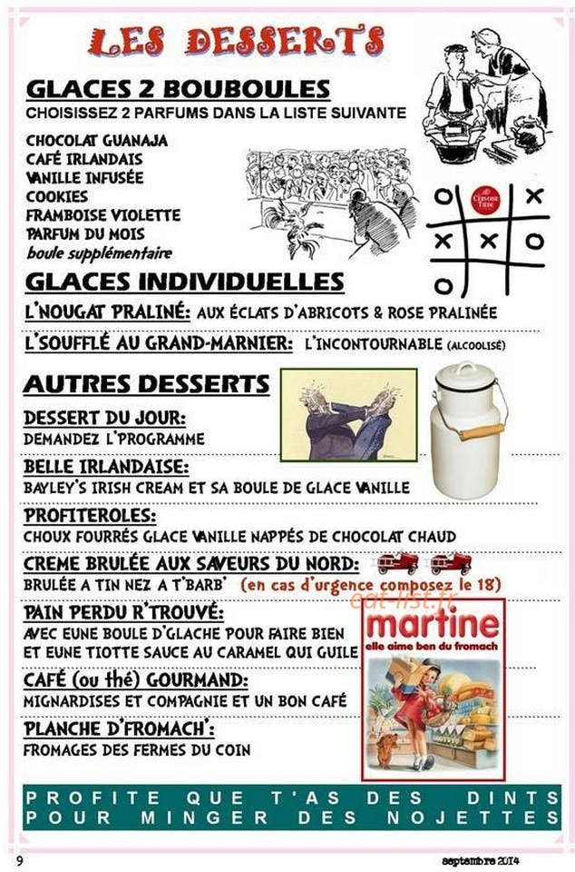 La cervoise tiède à Benifontaine - menu et photos