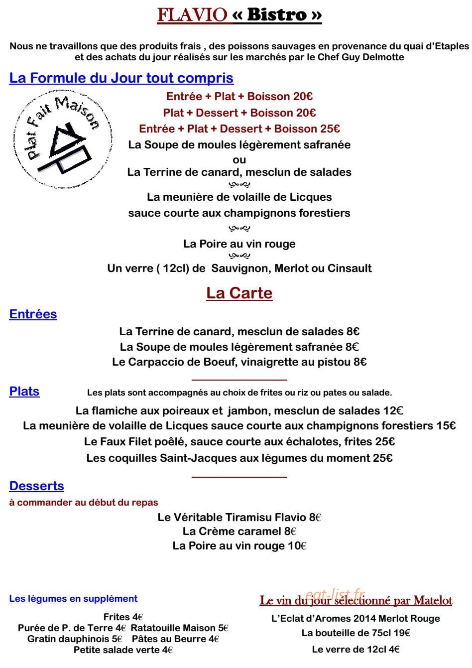 Flavio Bistro à Le Touquet Paris Plage - menu et photos