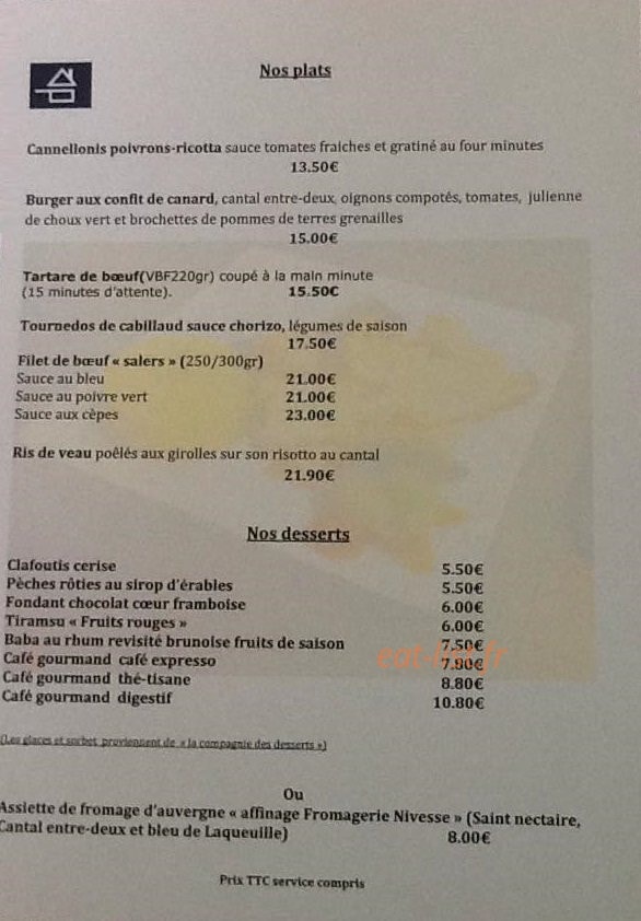 La fée maison à Clermont Ferrand - menu et photos