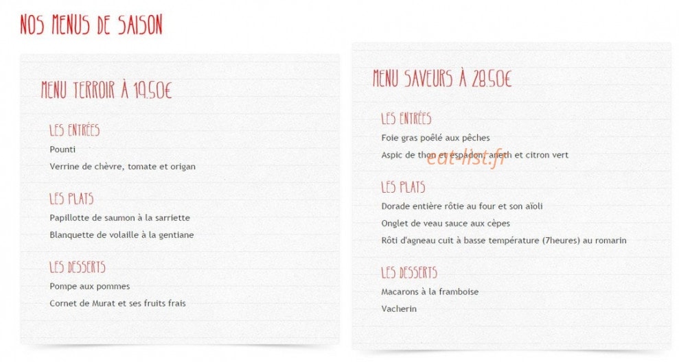 La hutte gauloise à La Roche Blanche - menu et photos