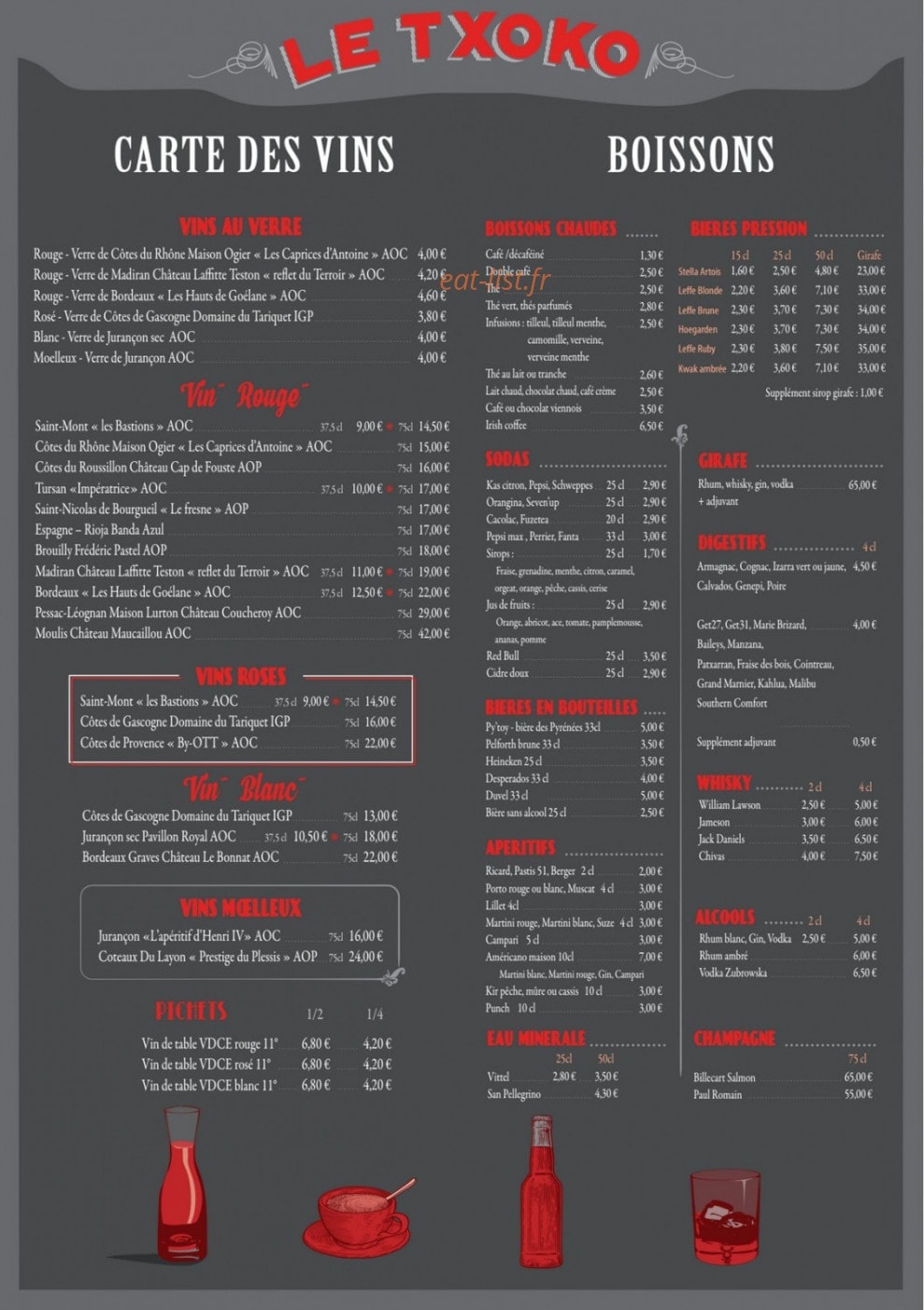 Le txoko à Esquieze Sere - menu et photos