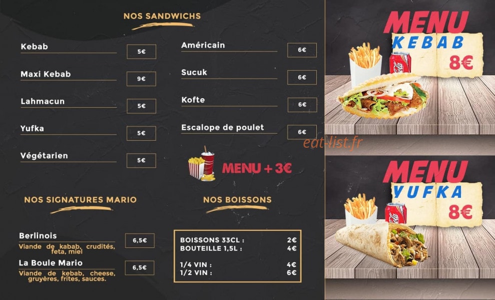 Chez Mario à Erstein - menu et photos