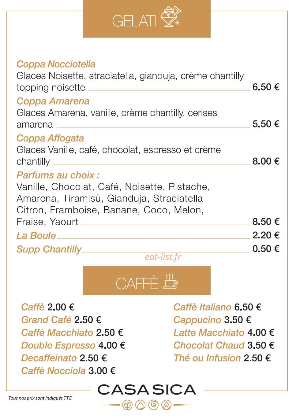 Sica Les Spécialistes du Made in Italy à Mundolsheim - menu et photos