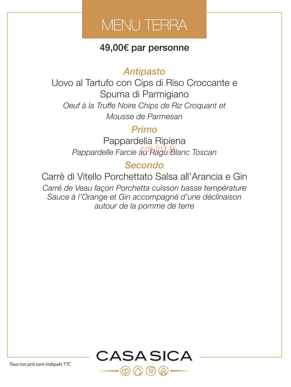 Sica Les Spécialistes du Made in Italy à Mundolsheim - menu et photos