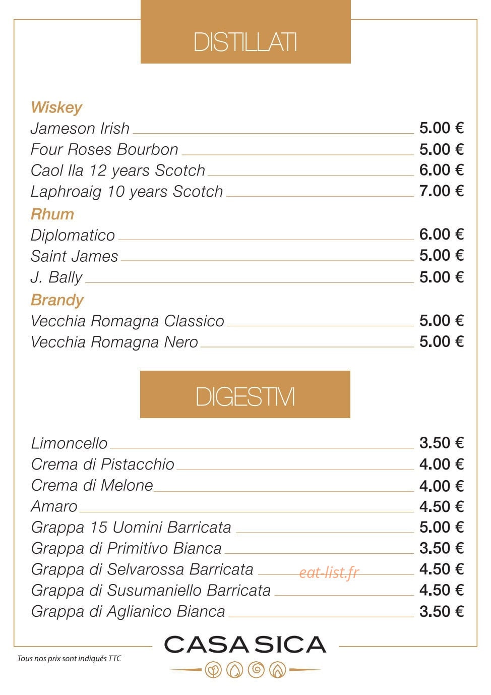 Sica Les Spécialistes du Made in Italy à Mundolsheim - menu et photos