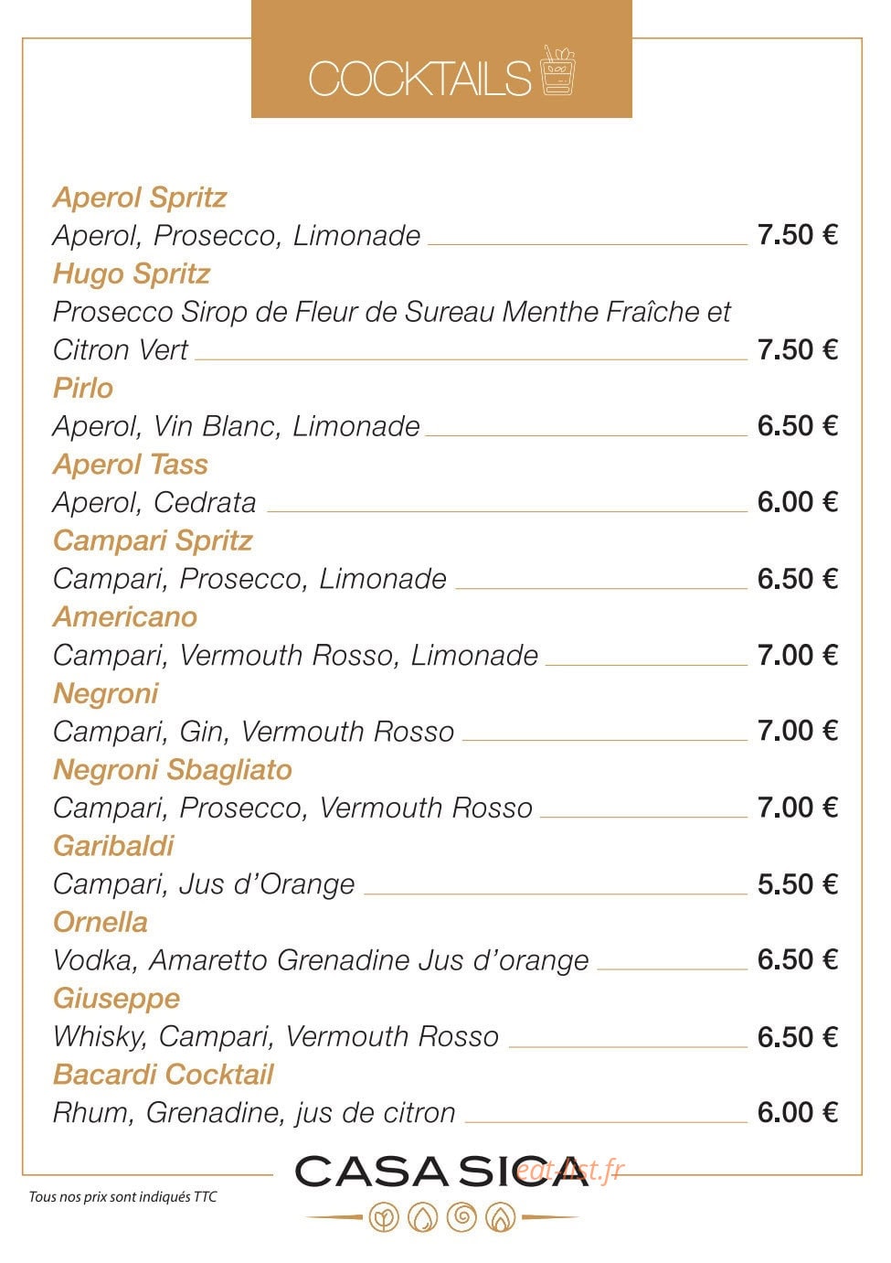 Sica Les Spécialistes du Made in Italy à Mundolsheim - menu et photos