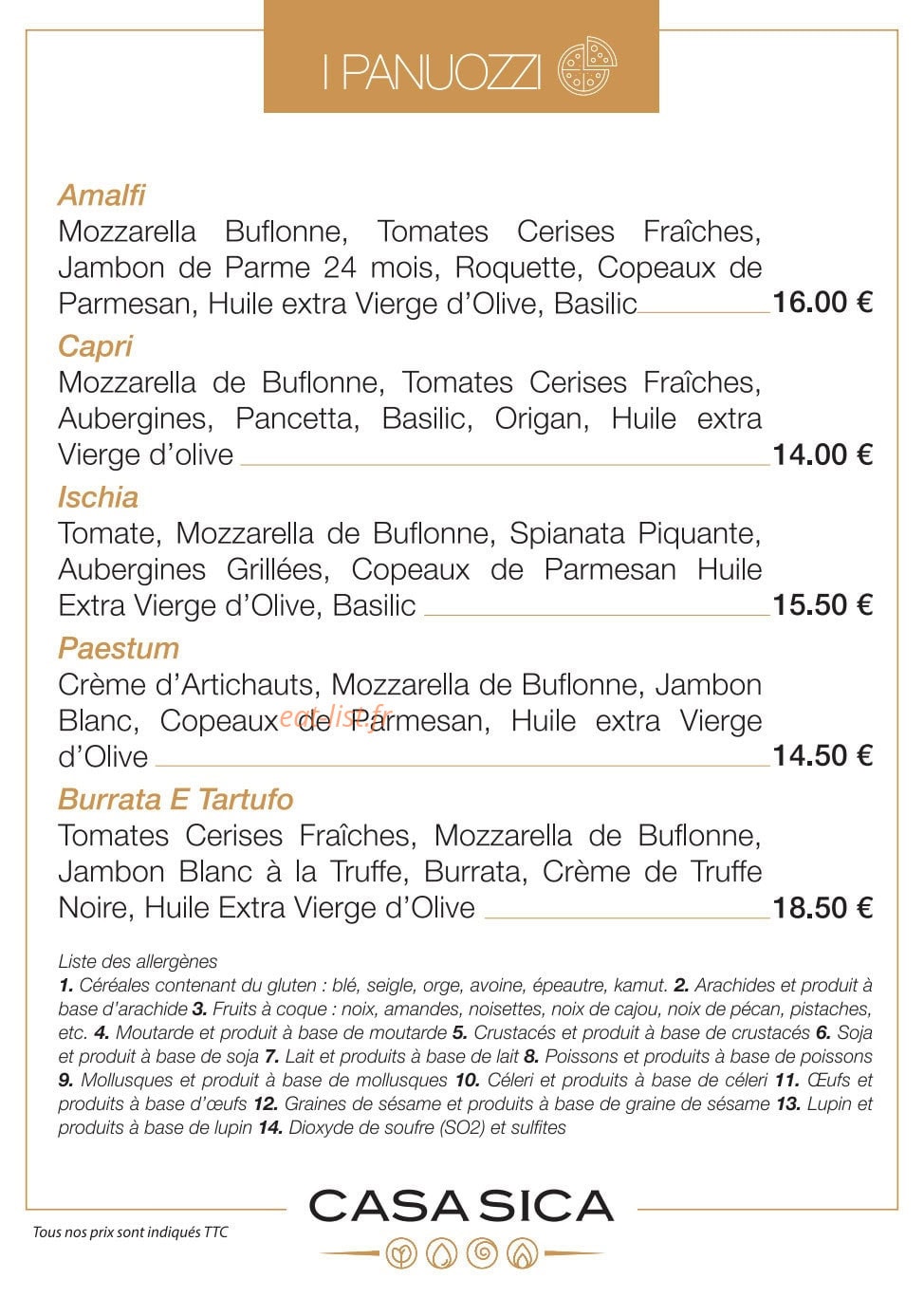 Sica Les Spécialistes du Made in Italy à Mundolsheim - menu et photos