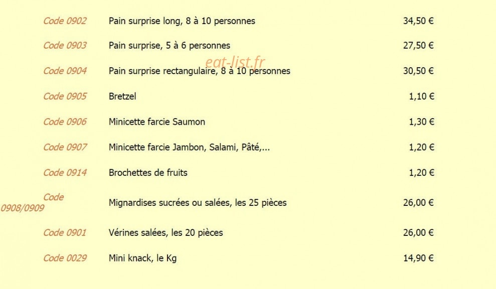 Traiteur Paulus à Niederschaeffolsheim - menu et photos