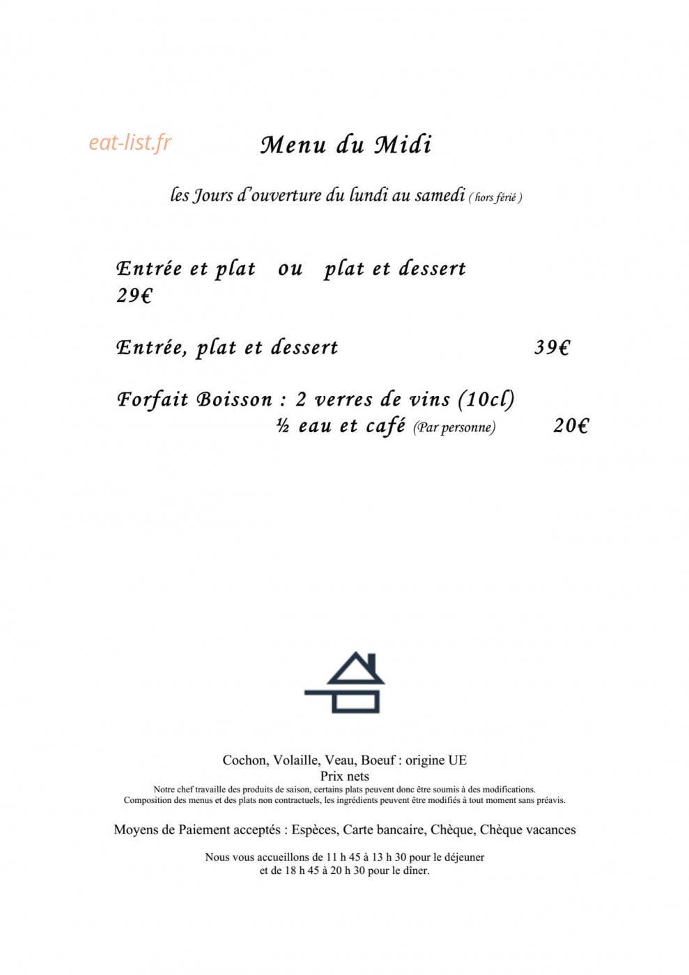 Le Clos des Délices à Ottrott - menu et photos