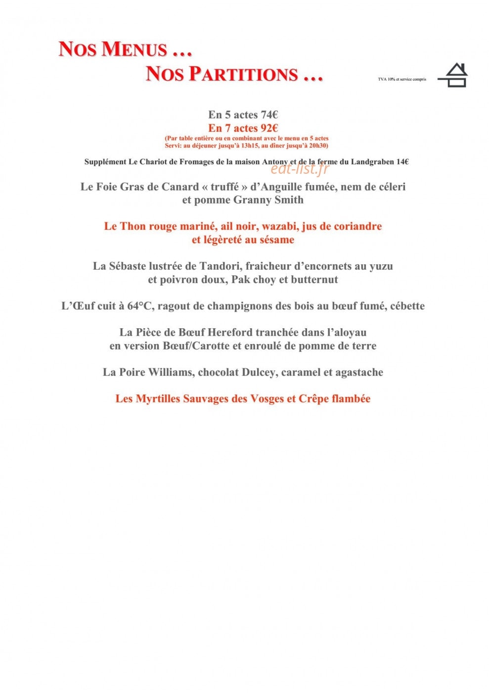 Les Semailles à La Wantzenau - menu et photos