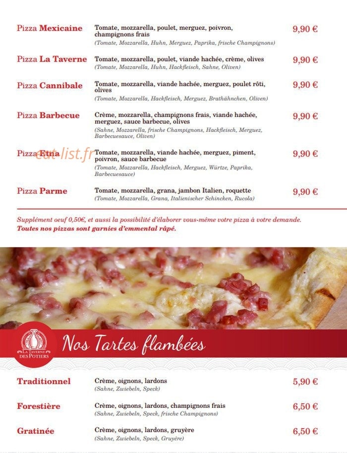 La Taverne des Potiers à Soufflenheim - menu et photos