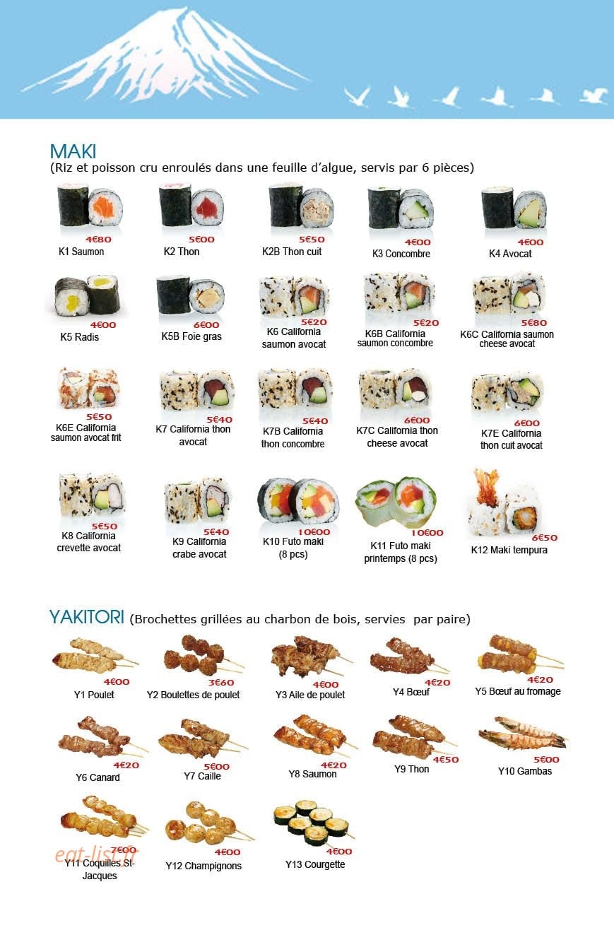 Fujisan à Mulhouse - menu et photos