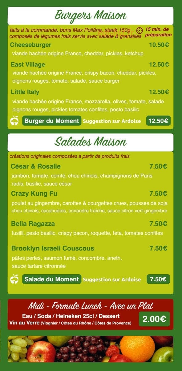 Garden State à Lyon 2 - menu et photos