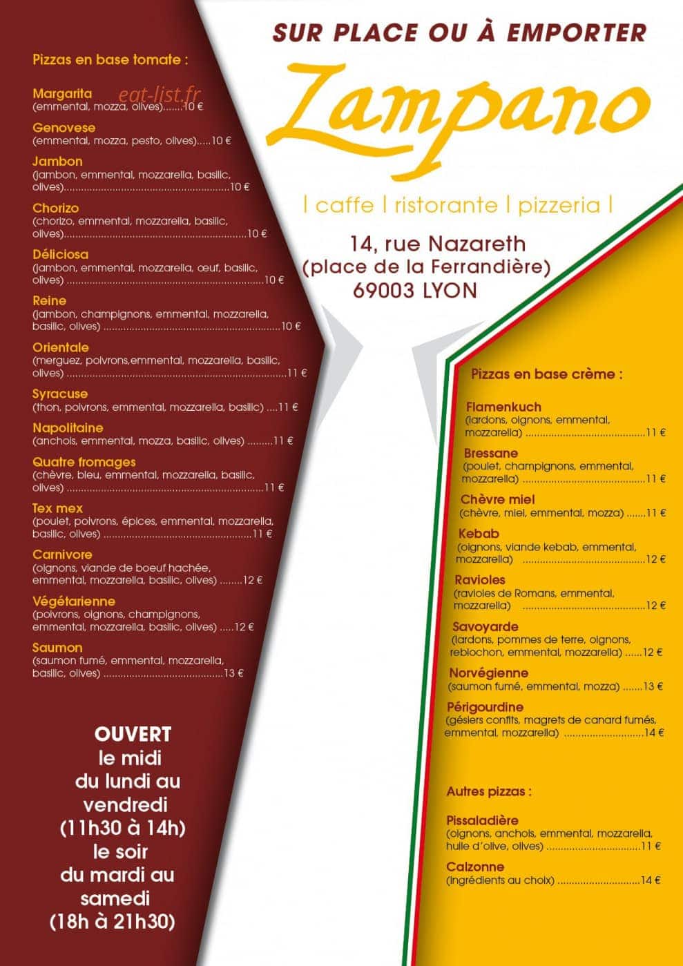 Zampano à Lyon 3 - menu et photos