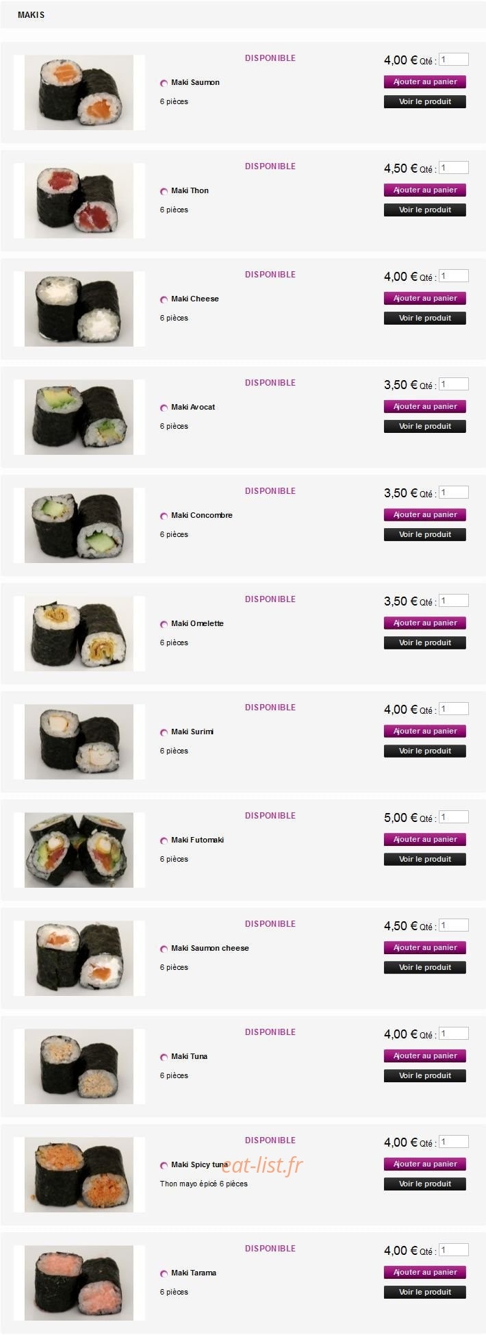 Mika Sushi à Villeurbanne - menu et photo