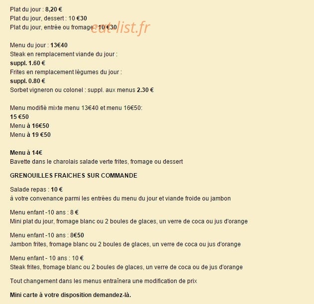 Chez Claudette à Villefranche Sur Saone - menu et photos