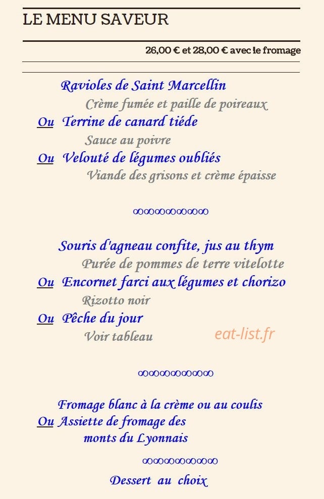 Le petit meunier à Messimy - menu et photos