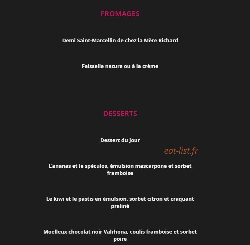 L'émulsion à Chassieu - menu et photos