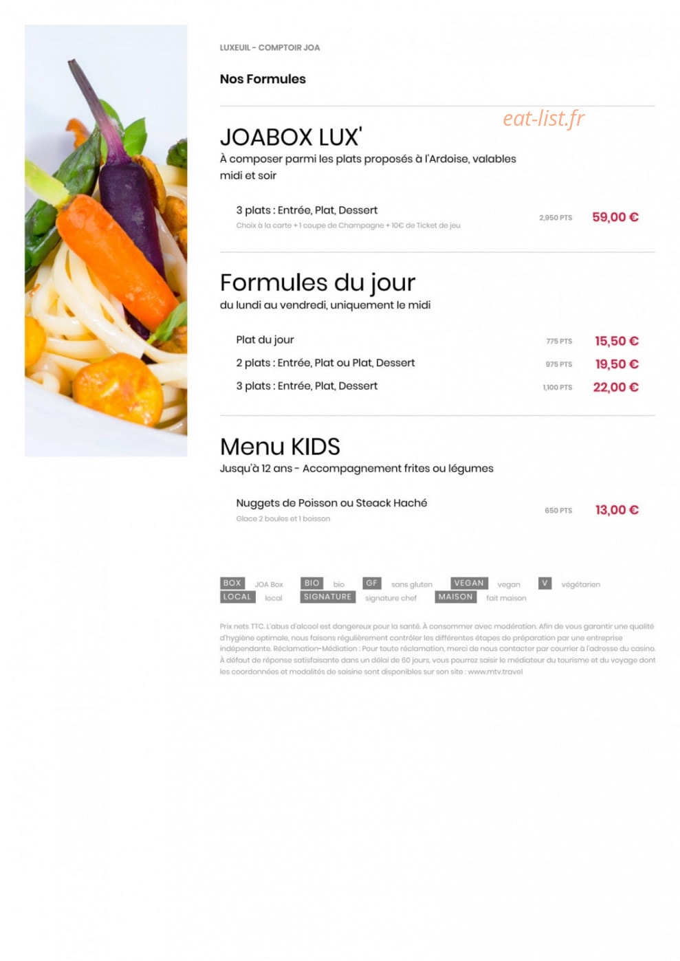 Le Comptoir JOA à Luxeuil les Bains - menu et photos