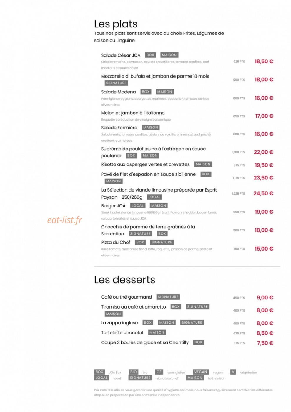 Le Comptoir JOA à Luxeuil Les Bains - menu et photos