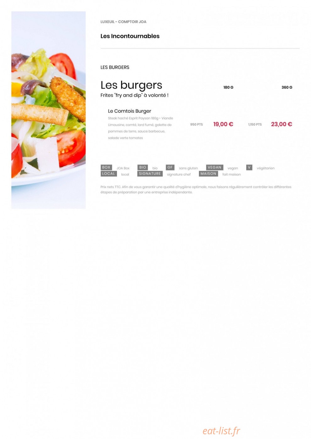 Le Comptoir JOA à Luxeuil les Bains - menu et photos