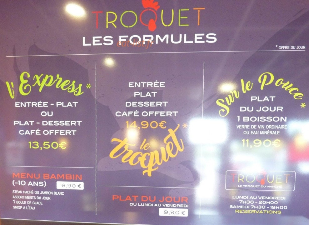 Le troquet du marché à Chalon sur Saone - menu et photos