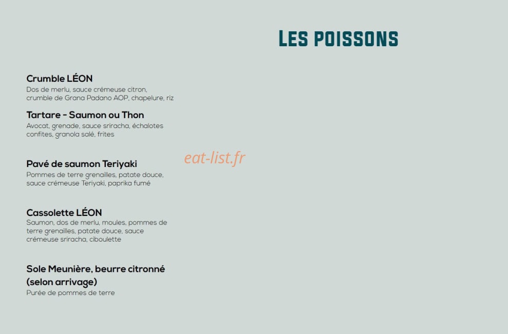 Léon à Chalon sur Saone - menu et photos