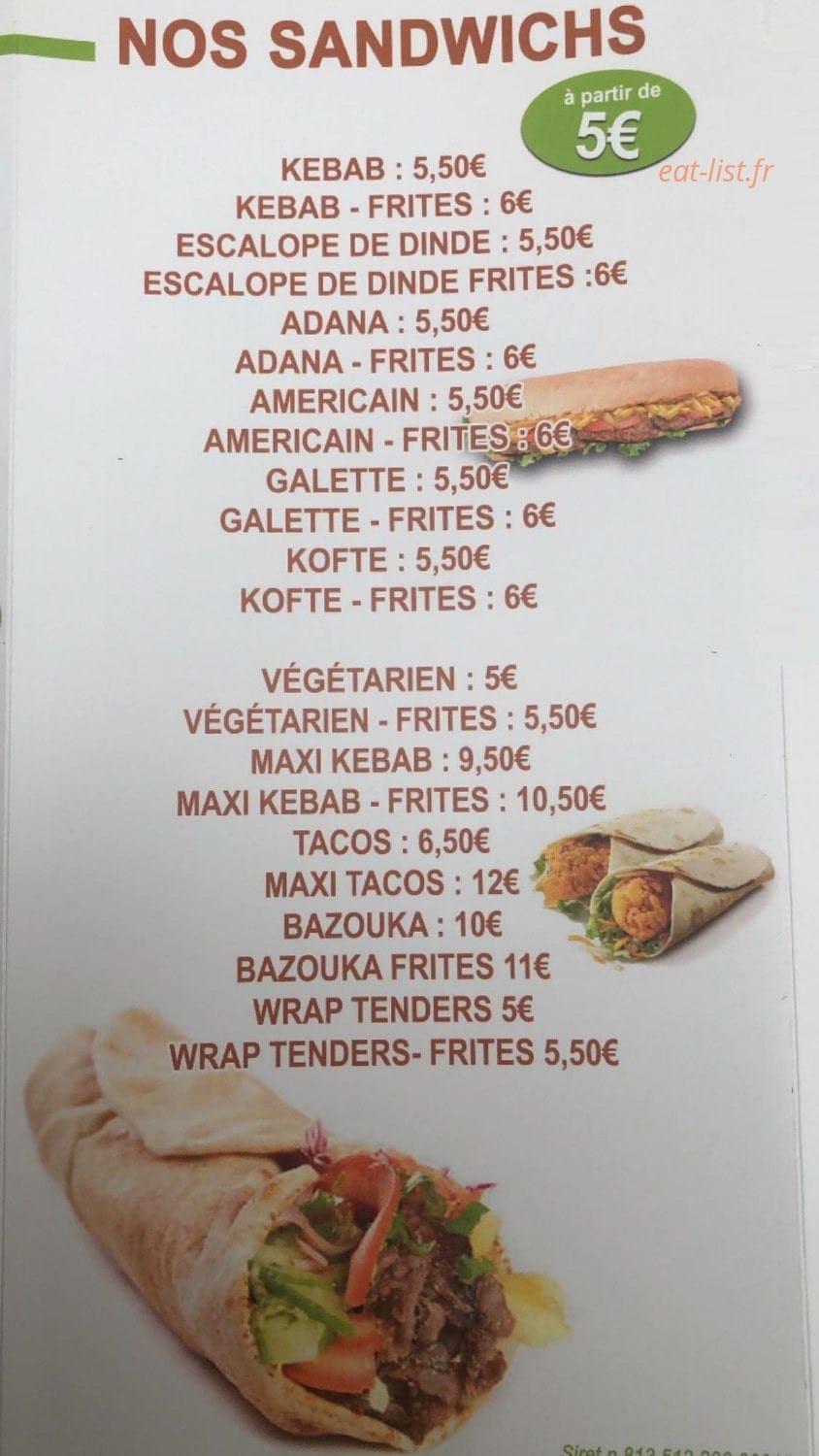 Royal kebab à Bourbon Lancy - menu en ligne