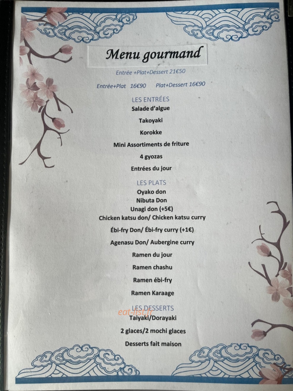 Mikiya à Le Mans - menu et photos