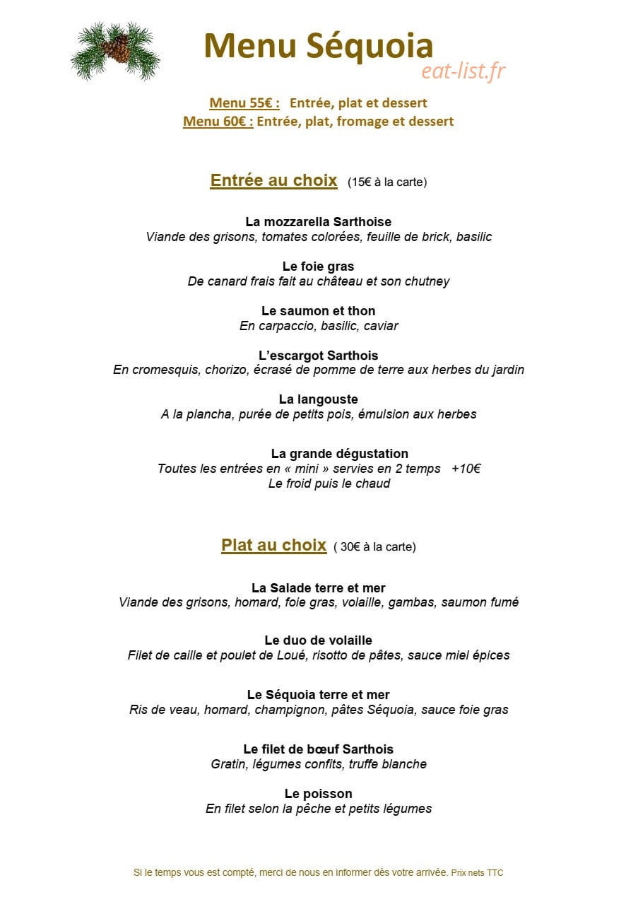 Restaurant Le Séquoia à Yvre l'Eveque - menu et photos
