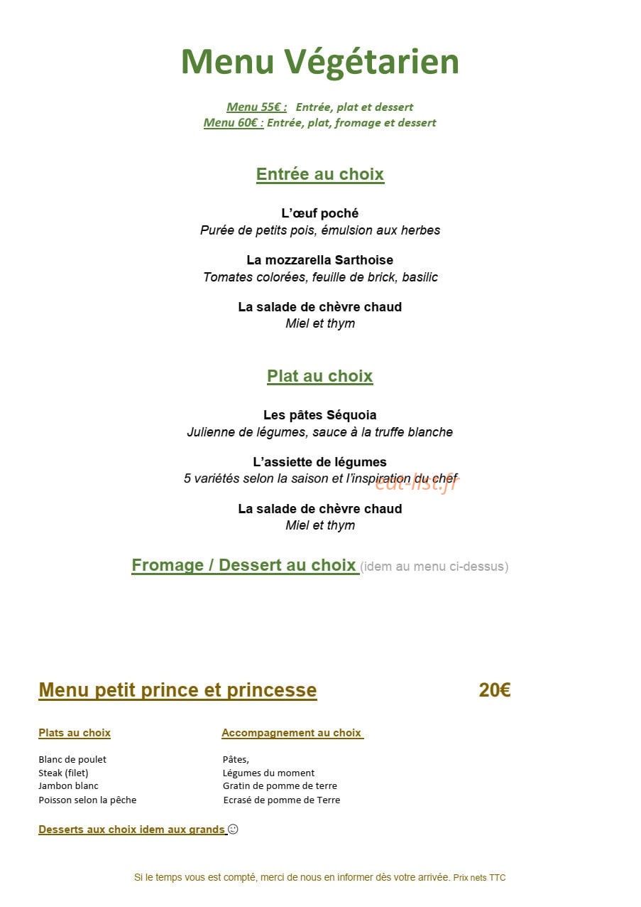 Restaurant Le Séquoia à Yvre l'Eveque - menu et photos