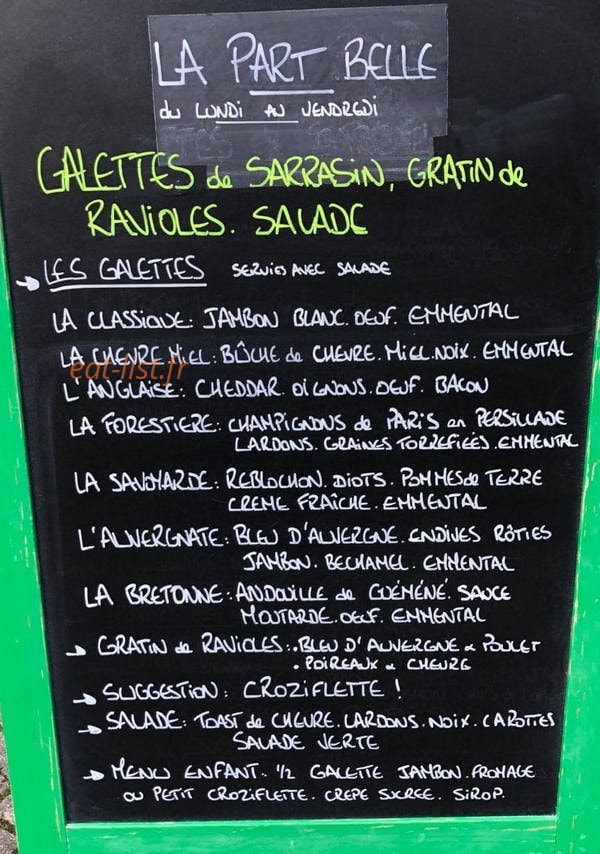 La Part Belle à Chambery - menu et photos