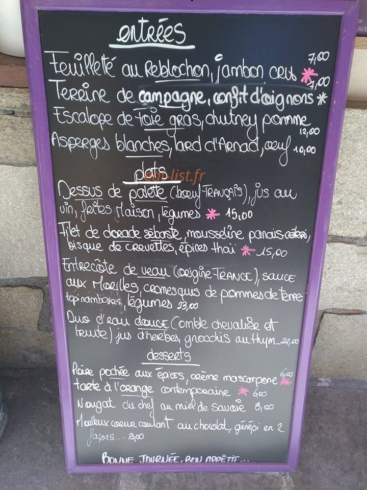 La table du berger à Beaufort - menu et photos