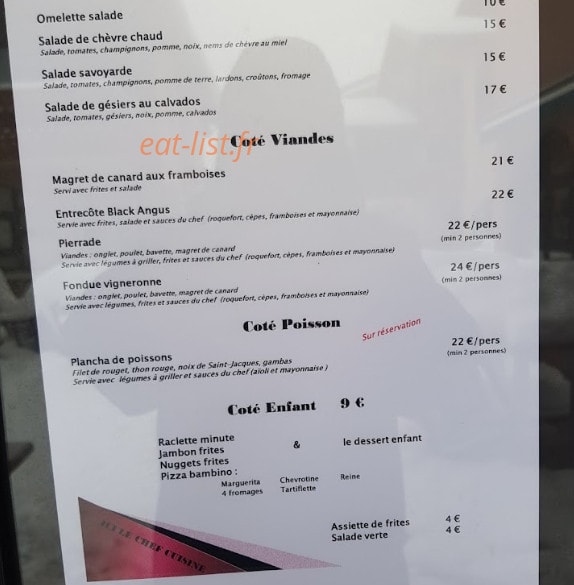 Le Napoleon à Val-cenis - menu et photos