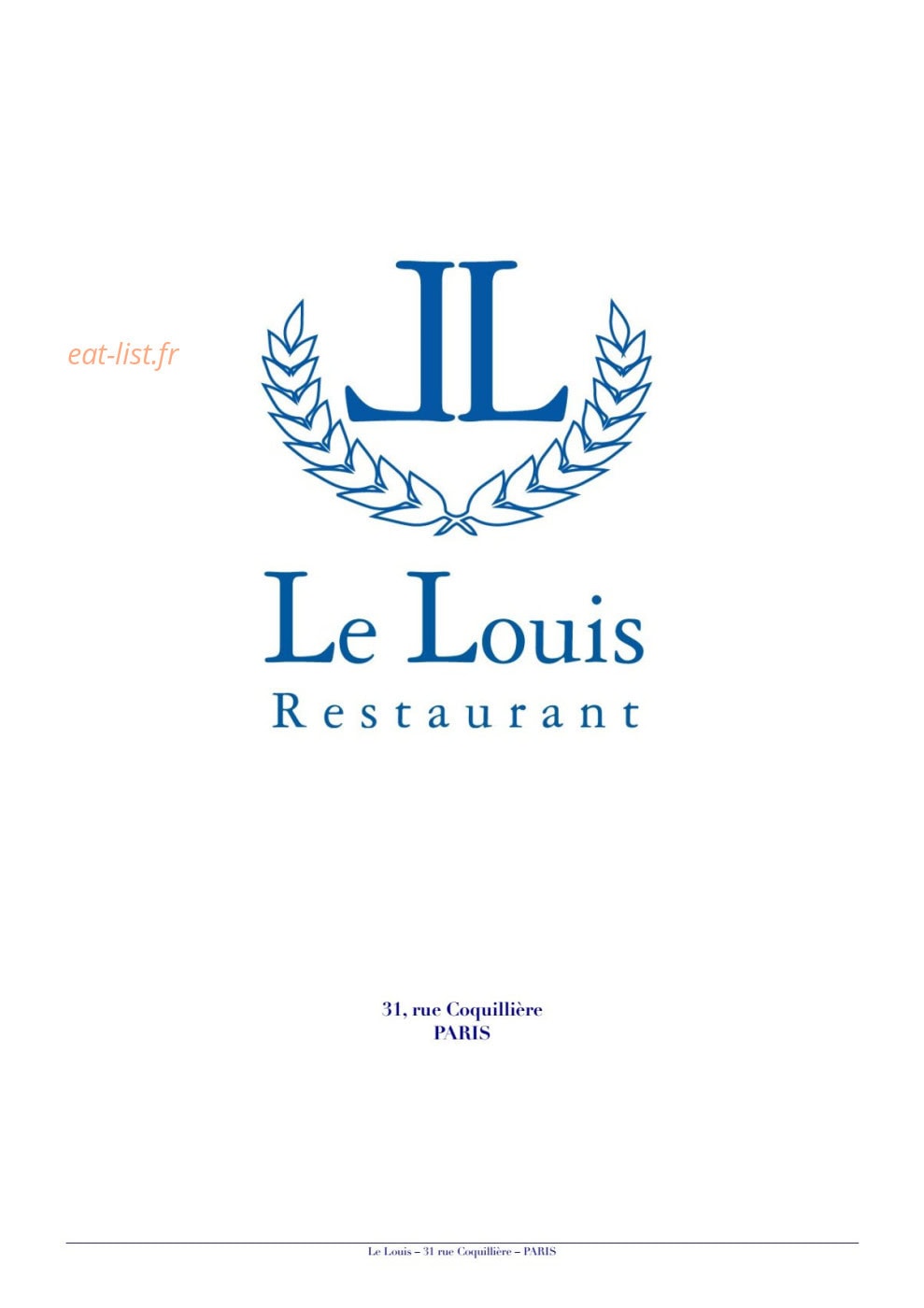 Le Louis à Paris 1 - menu et photos
