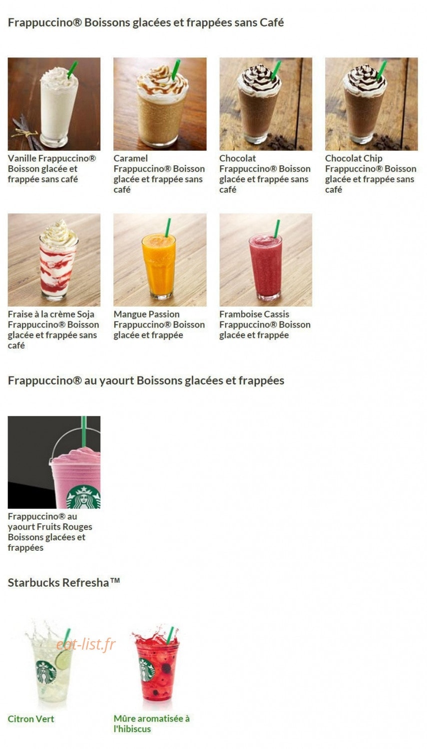 Starbucks Coffee à Paris 1 - menu et photos
