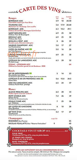 Le gramont à Paris 2 - menu et photos