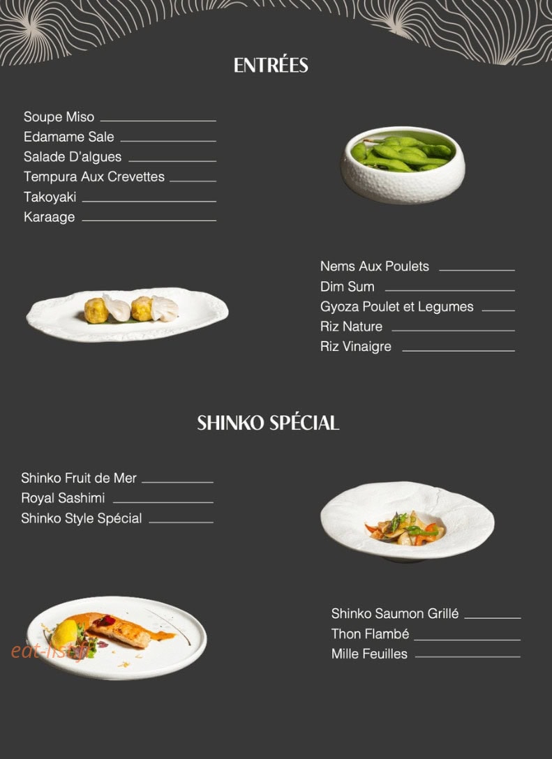 Shinko Opéra à Paris 2 - menu et photos