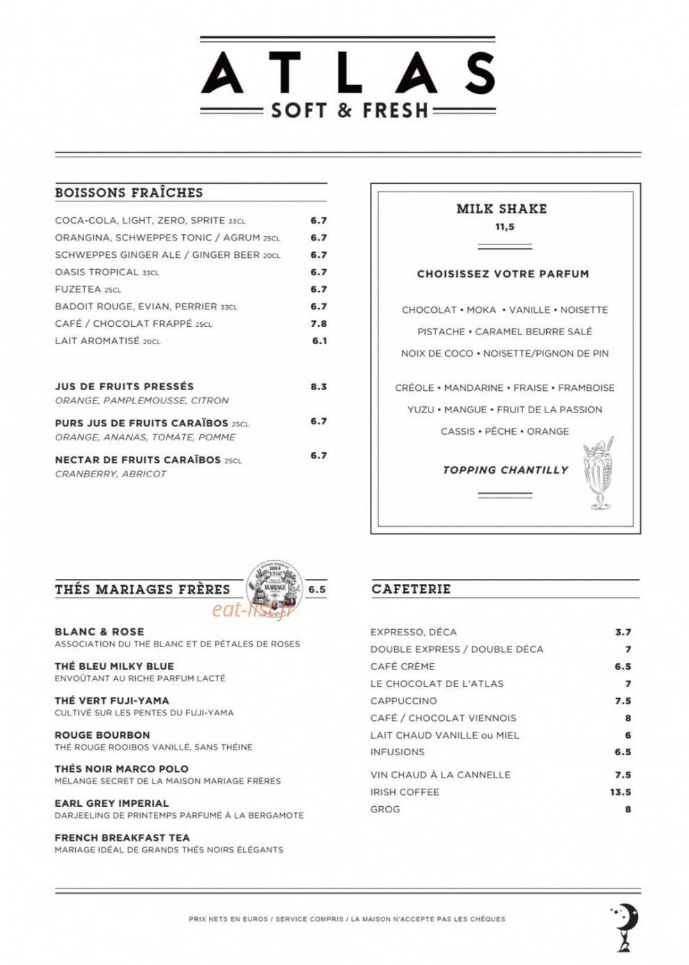 Atlas à Paris 6 - menu et photos