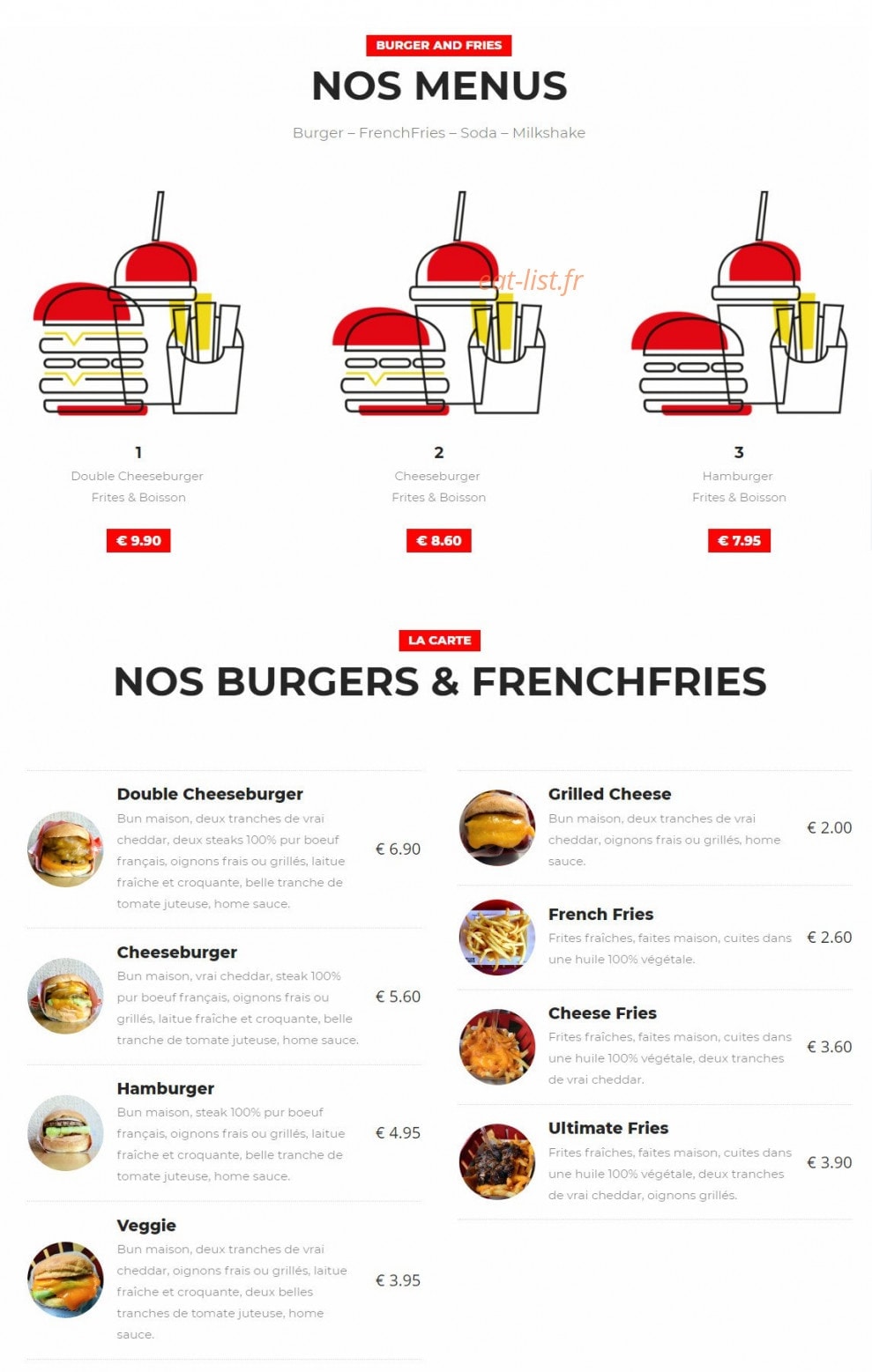 Burger & Fries à Paris 6 - menu et photos