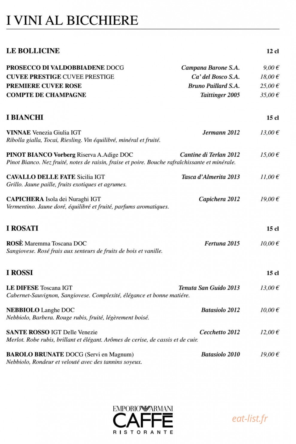 Emporio Armani Caffé à Paris 6 - menu et photos
