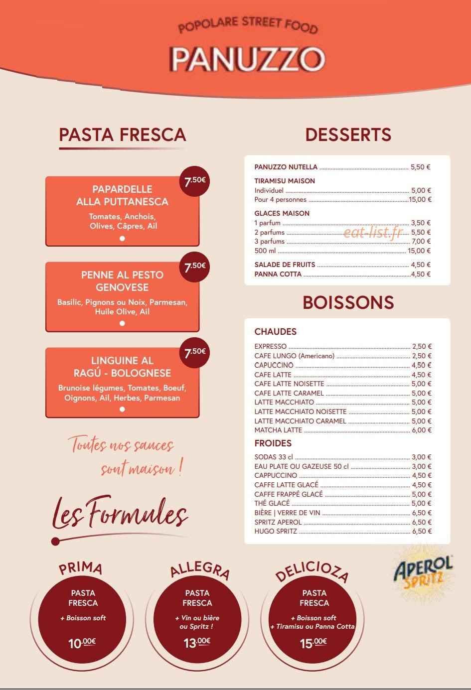 Panuzzo à Paris 6 - menu et photos
