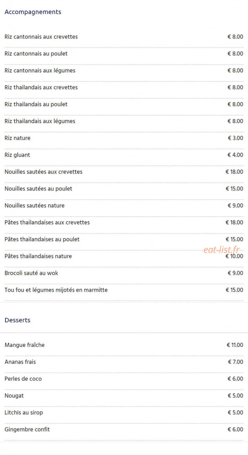 Chez Diep à Paris 8 - menu et photo