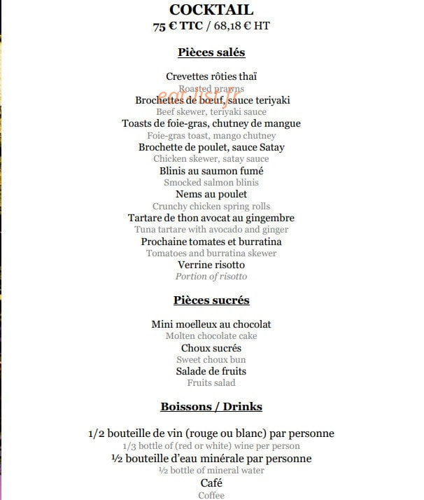 Chez Francis à Paris 8 - menu et photos