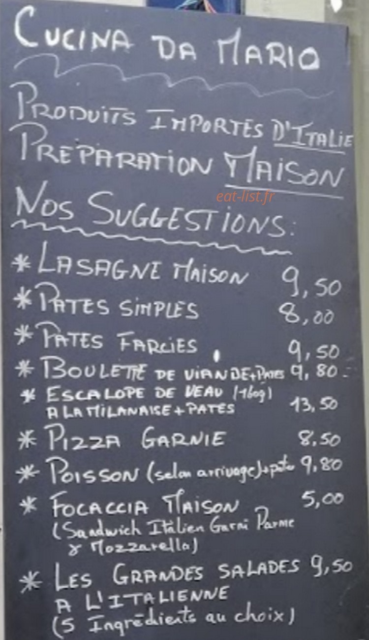 Cucina da Mario à Paris 9 - menu et photos