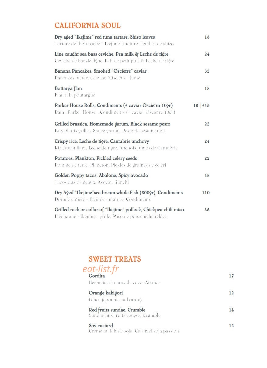 Golden Poppy à Paris 9 - menu et photos