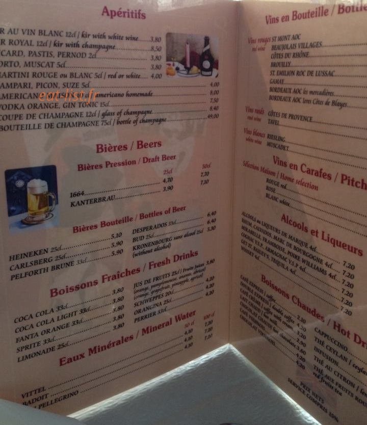Le diplomate à Paris 9 - menu et photos