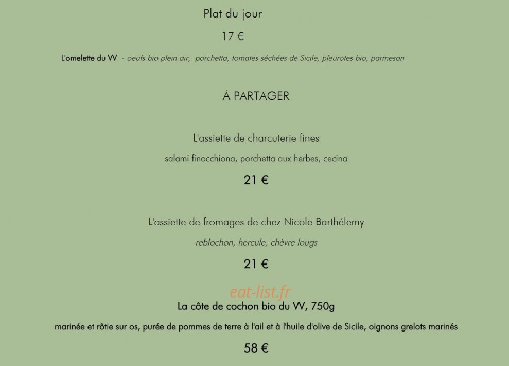 Le Vaisseau Vert à Paris 9 - menu et photos