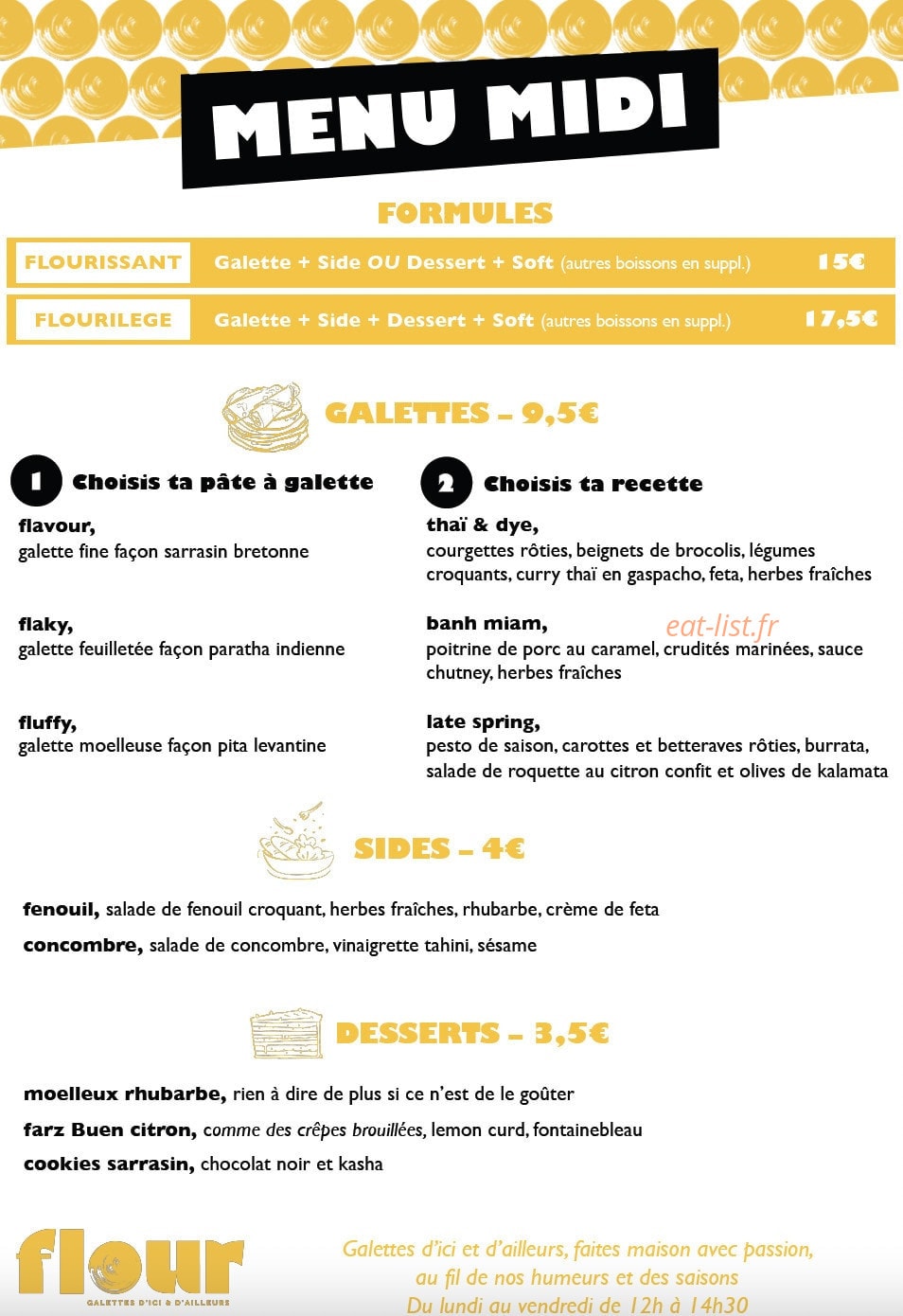Flour à Paris 10 - menu et photos